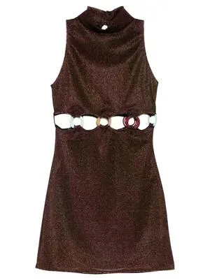 Oseree Cut-out High-neck Dress - Brown