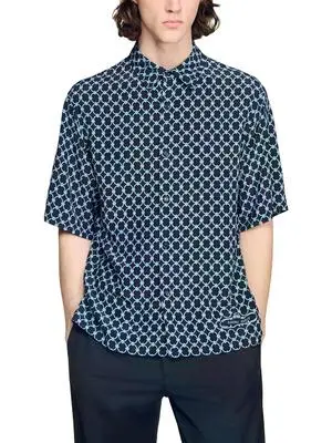 Sandro Geometric-pattern Shirt - Blue