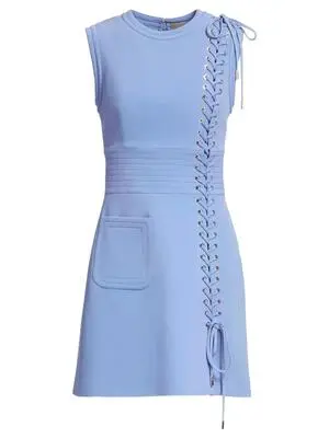 Elie Saab Lace-up Mini Dress - Blue