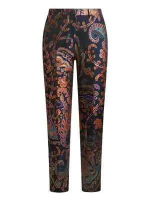ETRO Jacquard Floral-Paisley Cigarette Trousers