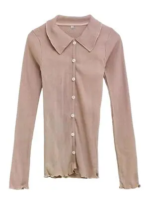 BASERANGE Iso Ribbed Button Shirt - Neutrals