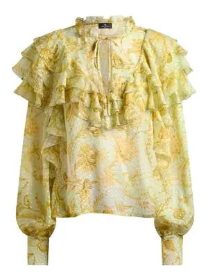 Etro Floral Print Top - Yellow
