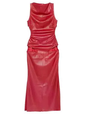 COWBOYS OF HABIT Marnie Cut-out Midi Dress - Red