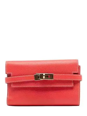 Hermès 2014 Epsom Kelly Depliant Wallet - Red