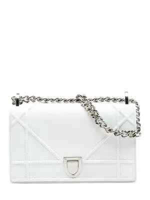 Dior 2016 Small Diorama Flap Crossbody Bag - White