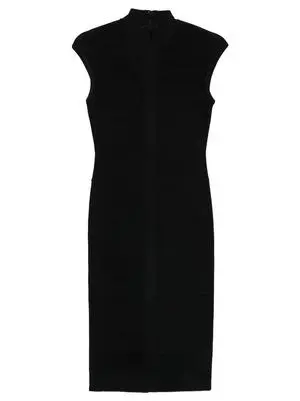 Herve Leger Davina High-neck Midi Dress - Black