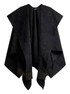 Etro Jacquard Paisley Cape - Black