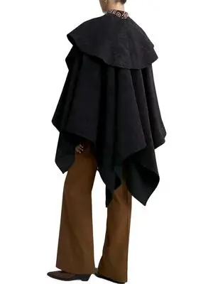 Etro Jacquard Paisley Cape - Black