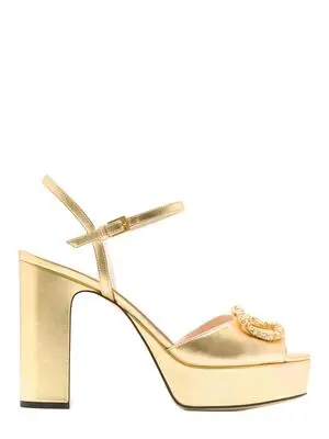Valentino Garavani Crystal-embellished Platform Sandals - Gold