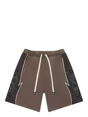 GODSPEED Halftime Graphic Track Shorts - Brown