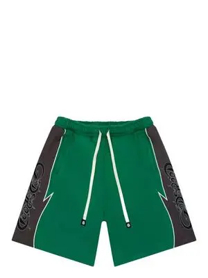GODSPEED Graphic Print Track Shorts - Green