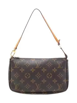 LOUIS VUITTON 2001 Monogram Pochette Accessoires Shoulder Bag - Brown