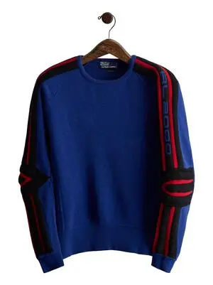 Ralph Lauren 1993 Striped Wool Sweater - Blue