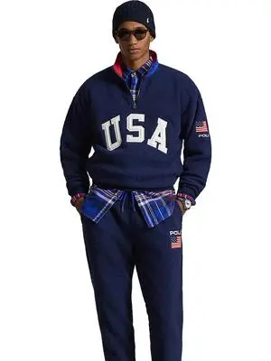 Ralph Lauren Relaxed Fit Flag Fleece Pullover Refined Navy