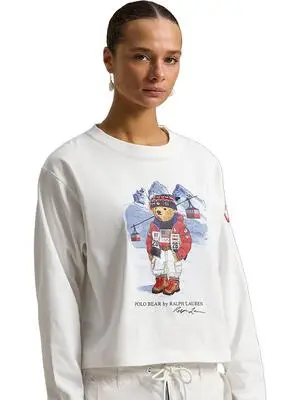Ralph Lauren Team Usa Polo Bear Long-sleeve Tee - White