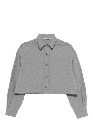 Alexander Wang Buttoned Cropped Top - Grey