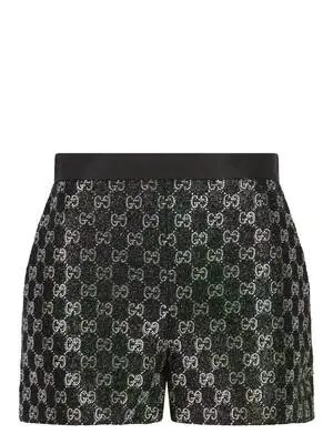 Gucci Logo-patterned Shorts - Black