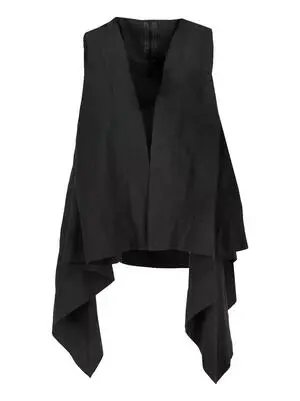 Rick Owens Sleeveless Asymmetric Cardigan - Black