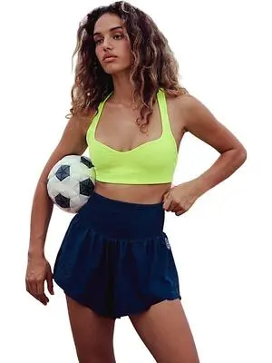 Free People Win Win Sweetheart Sports Bra Highlighter Yellow