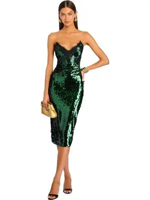 Retrofete Ellen Sequin Midi Dress - Pine
