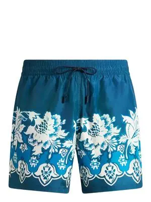 Etro Floral-print Swimsuit - Blue