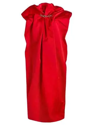 Simone Rocha Chain-detail Draped Dress - Red