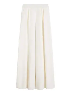 Max Mara Wool Knitted Wide-leg Trousers - White