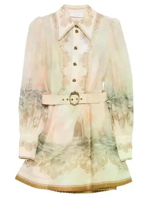 Zimmermann Printed Buckle Dress - Neutrals