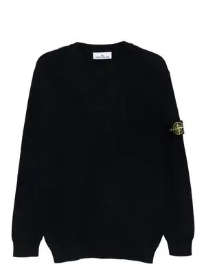 Stone Island Ribbed Patch Sweater - Blue