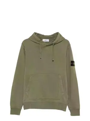 Stone Island Pouch Pocket Hooded Sweatshirt - Green