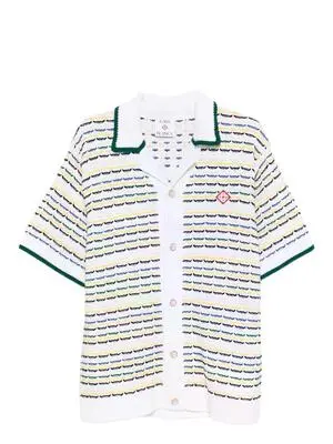 Casablanca Striped-pattern Collared Shirt - White