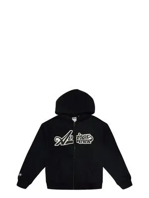 AVIREX Logo Zip Up Hoodie - Black