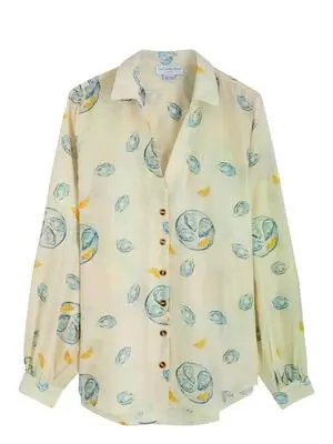 NEVER FULLY DRESSED Oyster Print Miley Shirt - Neutrals
