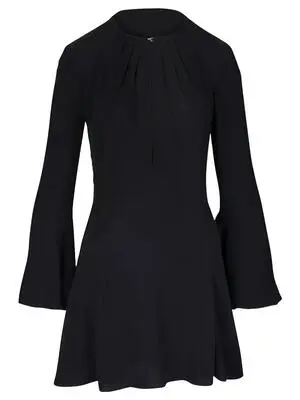 Veronica Beard Ezri Bell-sleeve Mini Dress - Black