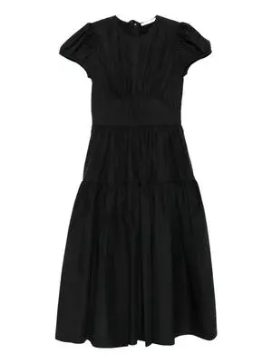 Cecilie Bahnsen Tiered Puff-sleeve Dress - Black