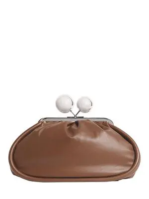 Max Mara Medium Leather Pasticcino Clutch - Brown