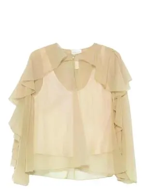 FORTE_FORTE Ruffled Blouse - Neutrals