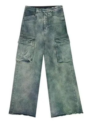 Rick Owens Cargo Frayed Jeans - Blue