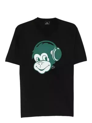 Paul Smith Monkey-print T-shirt - Black
