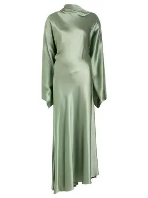 DE LA VALI Bayamo Draped Maxi Dress - Green