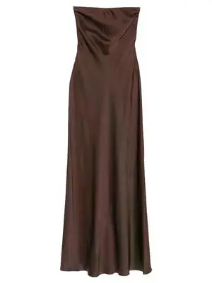 FORTE_FORTE Strapless Midi Dress - Brown