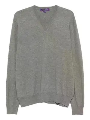 Ralph Lauren Purple Label V-neck Long-sleeve Sweater - Grey
