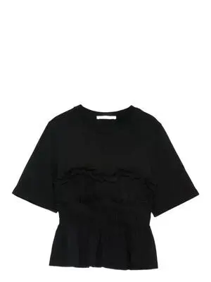 Cecilie Bahnsen Ruffled Peplum Top - Black