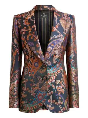 Etro Jacquard Floral-paisley Blazer - Blue