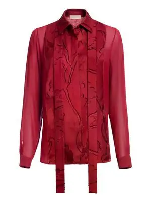 Elie Saab Long-sleeve Jacquard Shirt - Red