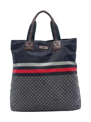 Gucci Diamante Web Nylon Tote Bag - Blue