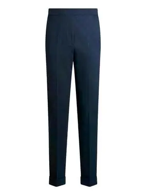 Etro Jacquard Cropped Trousers - Blue
