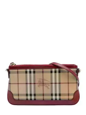 Burberry Haymarket Check Peyton Crossbody Bag - Brown