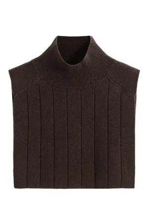 Cos Knitted Wool-yak Mock-neck Vest - Brown
