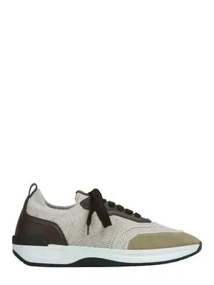 Brioni Panelled Knit Sneakers - Neutrals